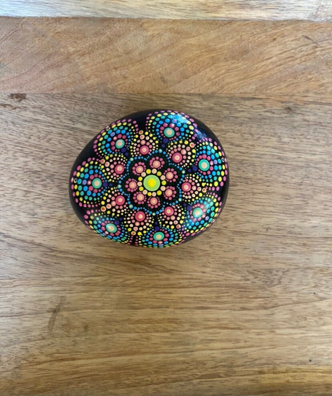 Mandala Pointillism Hand-painted Stone - Etsy