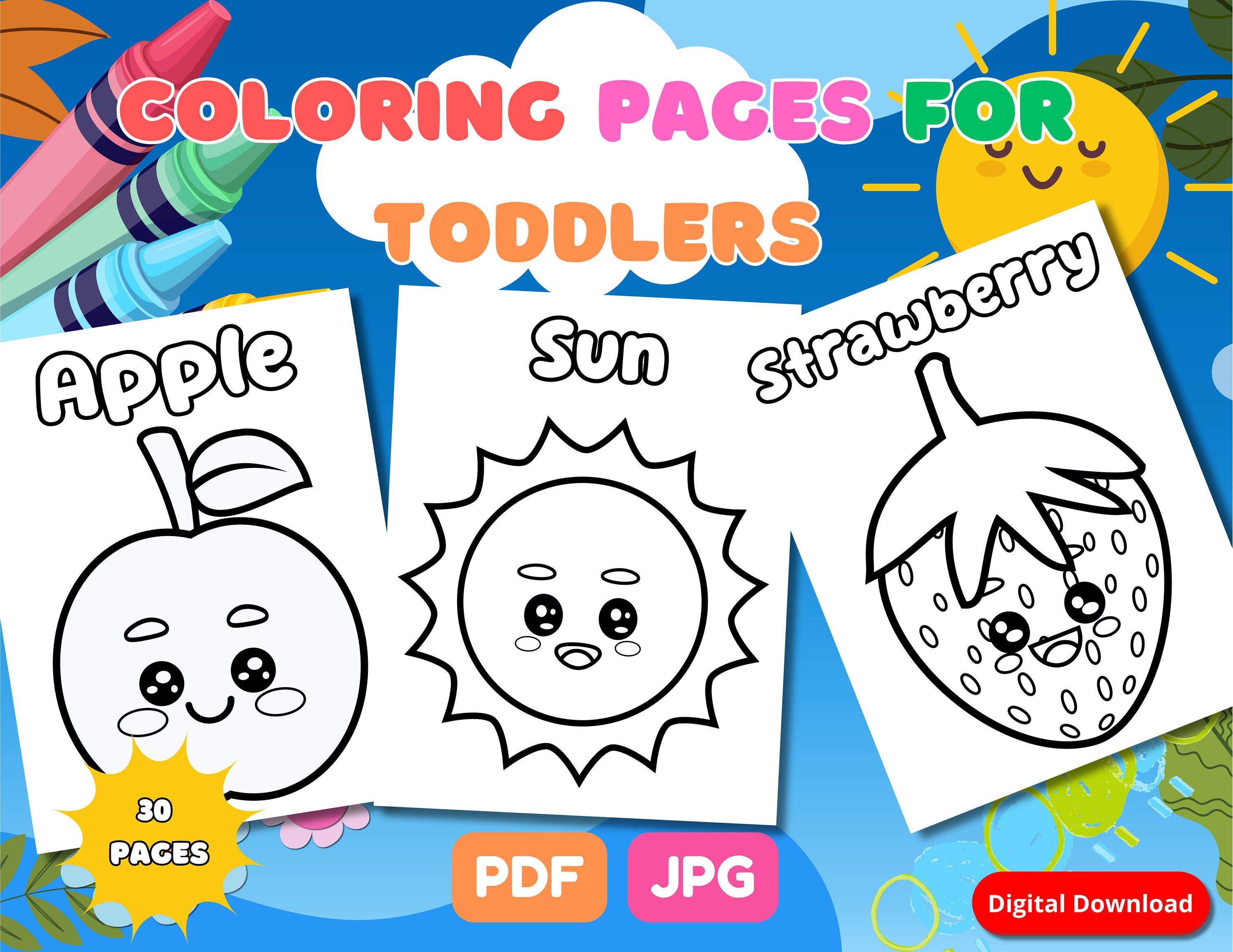 Simple Coloring Pages Childrens Colouring Printable Coloring Book Page ...