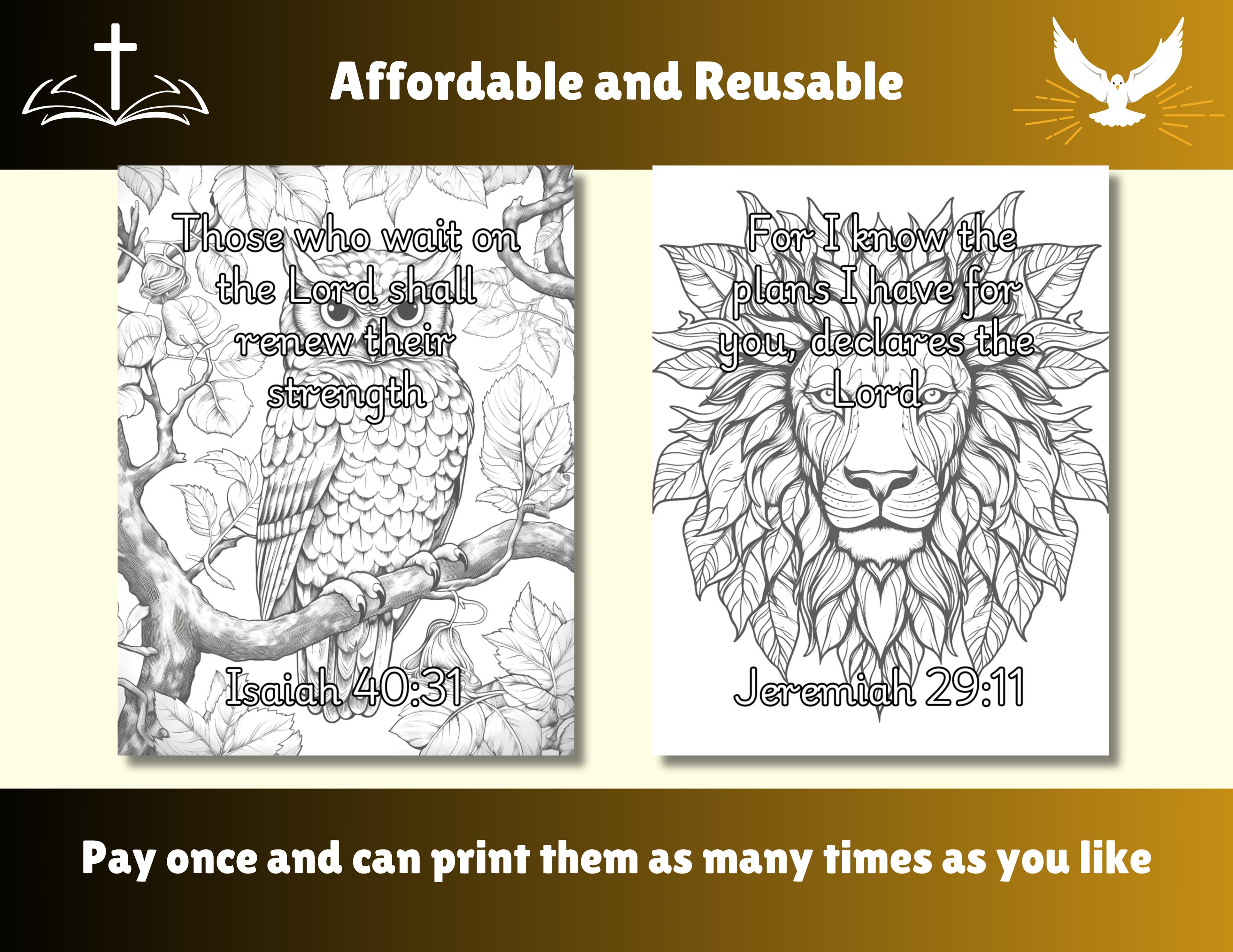 Bible Verse Coloring Pages: Printable Christian Quotes, Inspiring ...