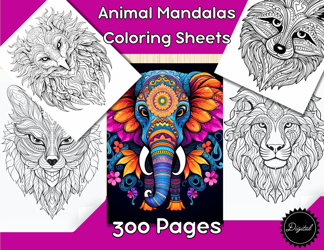 Animal Mandalas Coloring Pages | Printable Coloring Sheets for Adults ...