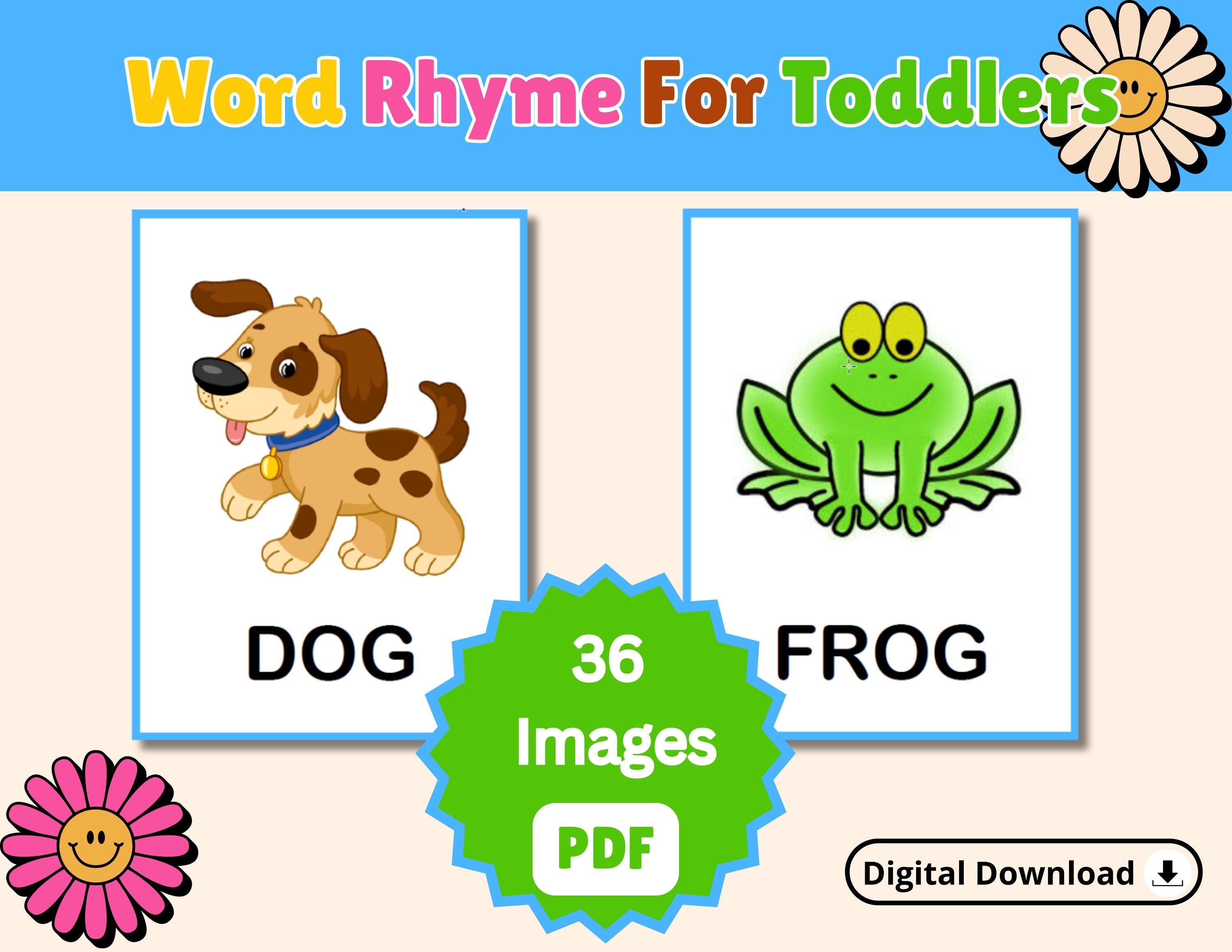 Word Rhyming Flash Cards - Phonics Flashcards, Homeschool Montessori ...