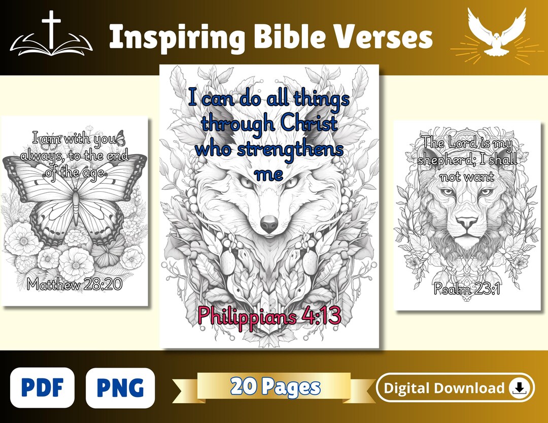 Bible Verse Coloring Pages: Printable Christian Quotes, Inspiring ...