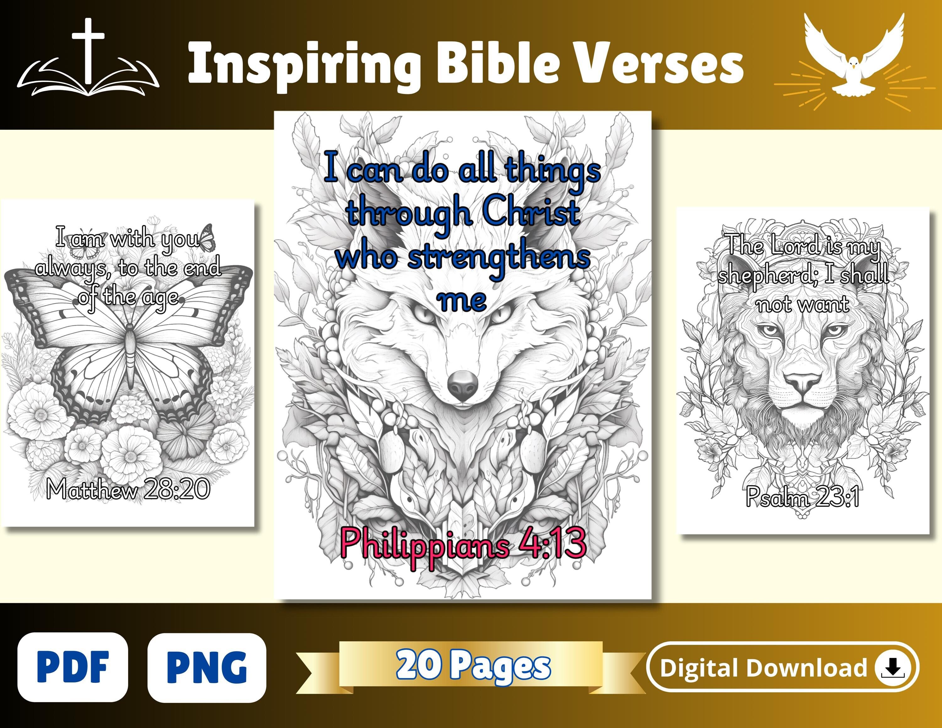 Bible Verse Coloring Pages: Printable Christian Quotes, Inspiring ...