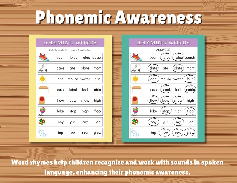 Word Rhyming Printable Sheets - Phonics Exercises, Homeschool ...