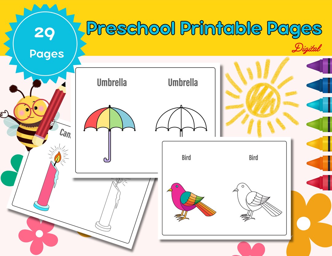 Kindergarten Coloring Pages Worksheets Preschool Printable Coloring ...