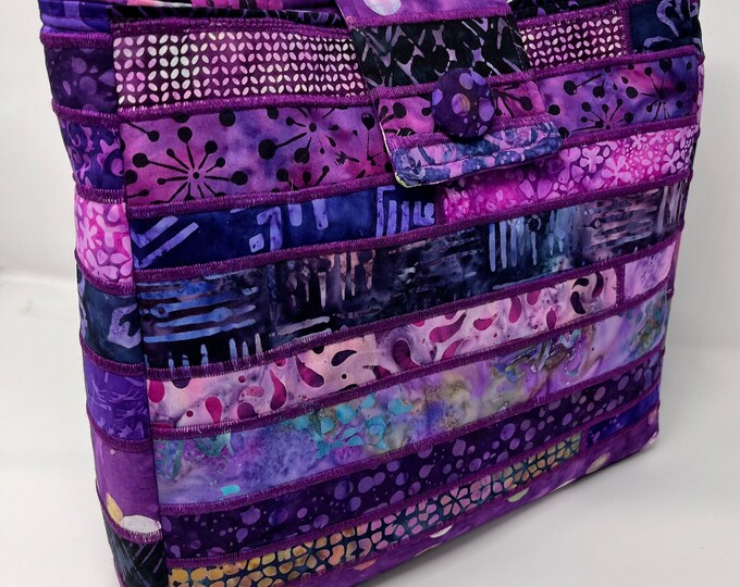 Large Batik Purse in Purple Fabrics - Etsy
