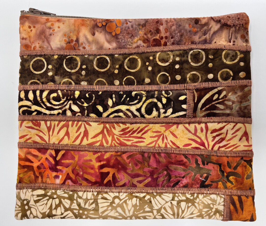 Brown Batik Padded Zipper Pouch 7 Inch - Etsy