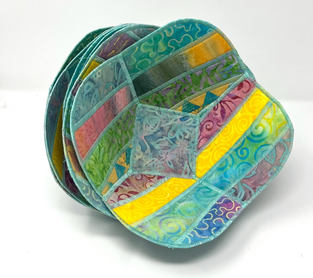 Reversible Fabric Bowl in Pastel Batiks - Etsy