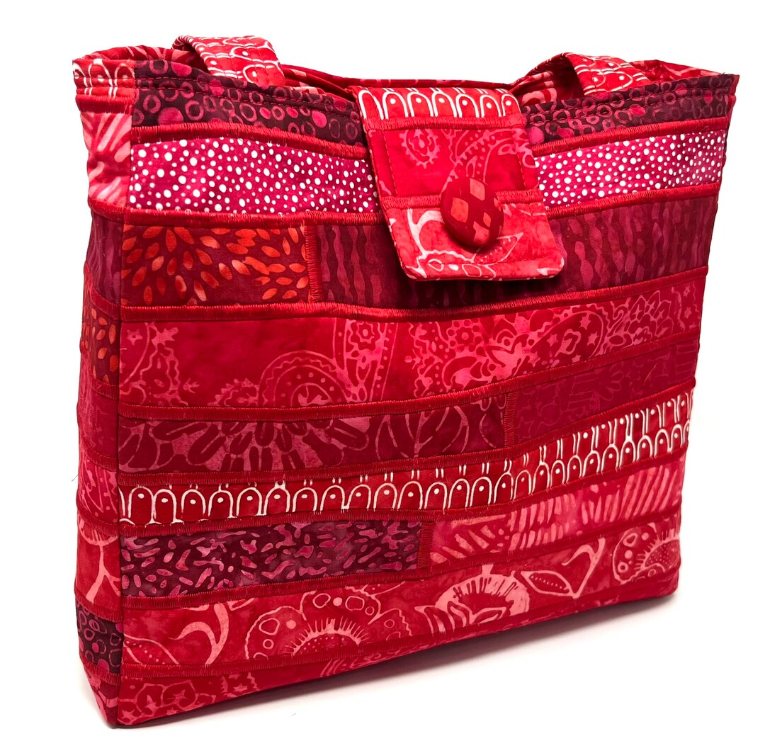 Large Batik Purse in Cherry Red Fabrics - Etsy
