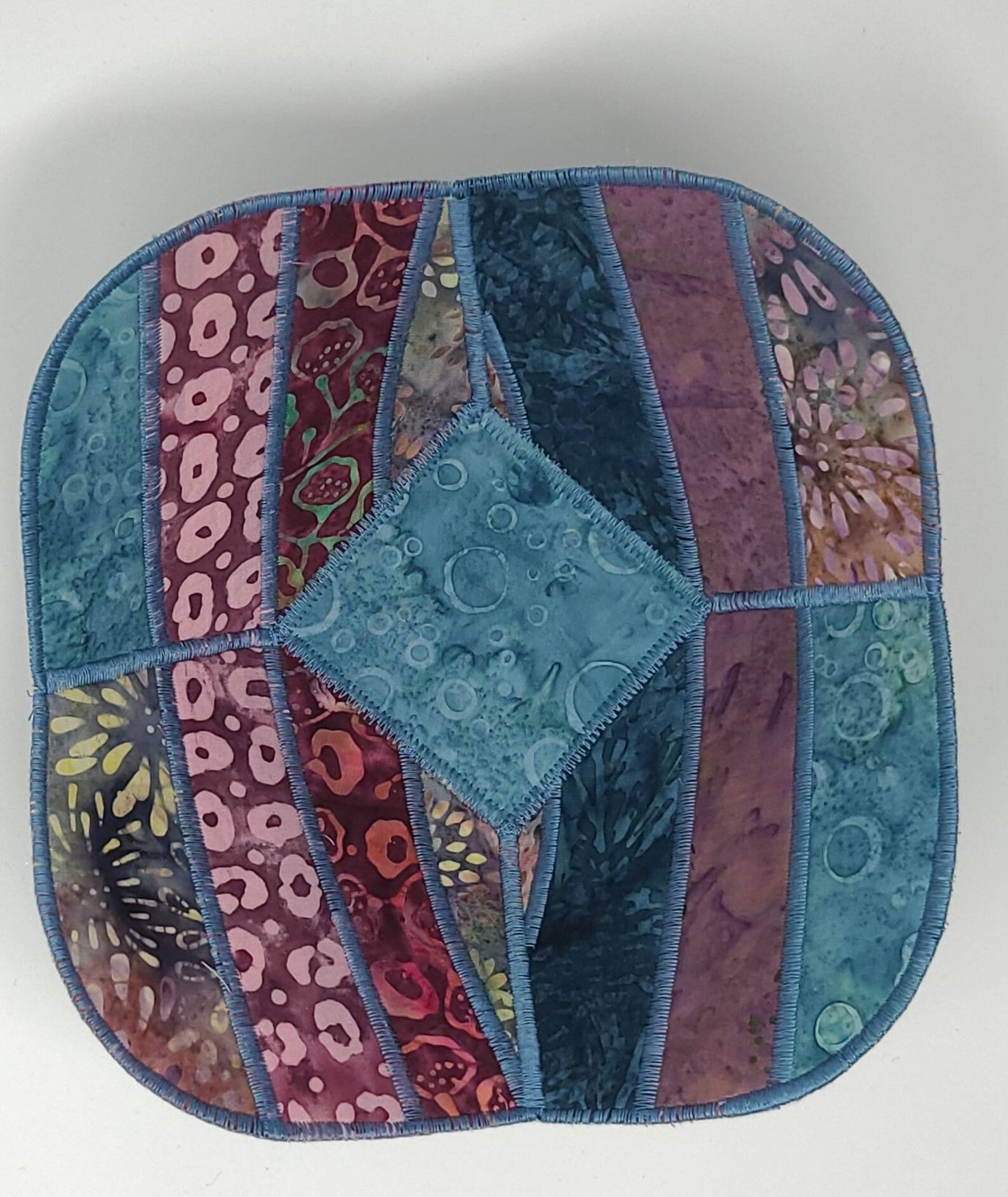 Reversible Fabric Bowl in Natural Colored Batik - Etsy