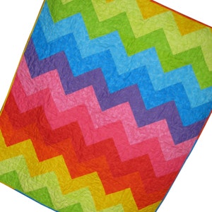 Chevron Lap Quilt in Bright Rainbow - Etsy