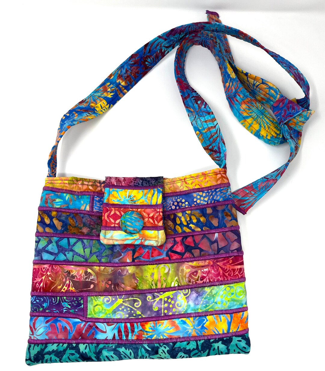 Multicolored Batik Purse With Adjustable Straps - Etsy