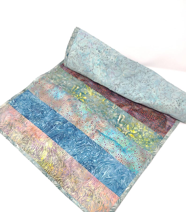 Quilted Table Runner in Natural Batiks - Etsy