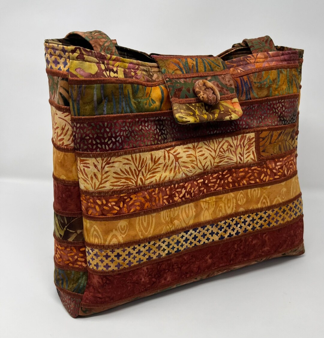 Large Batik Purse in Brown Fabrics - Etsy