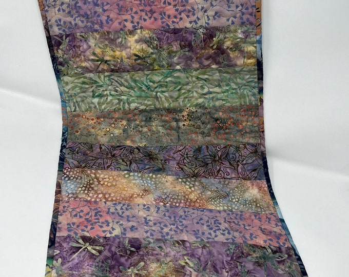 Quilted Table Runner in Natural Colored Batiks - Etsy