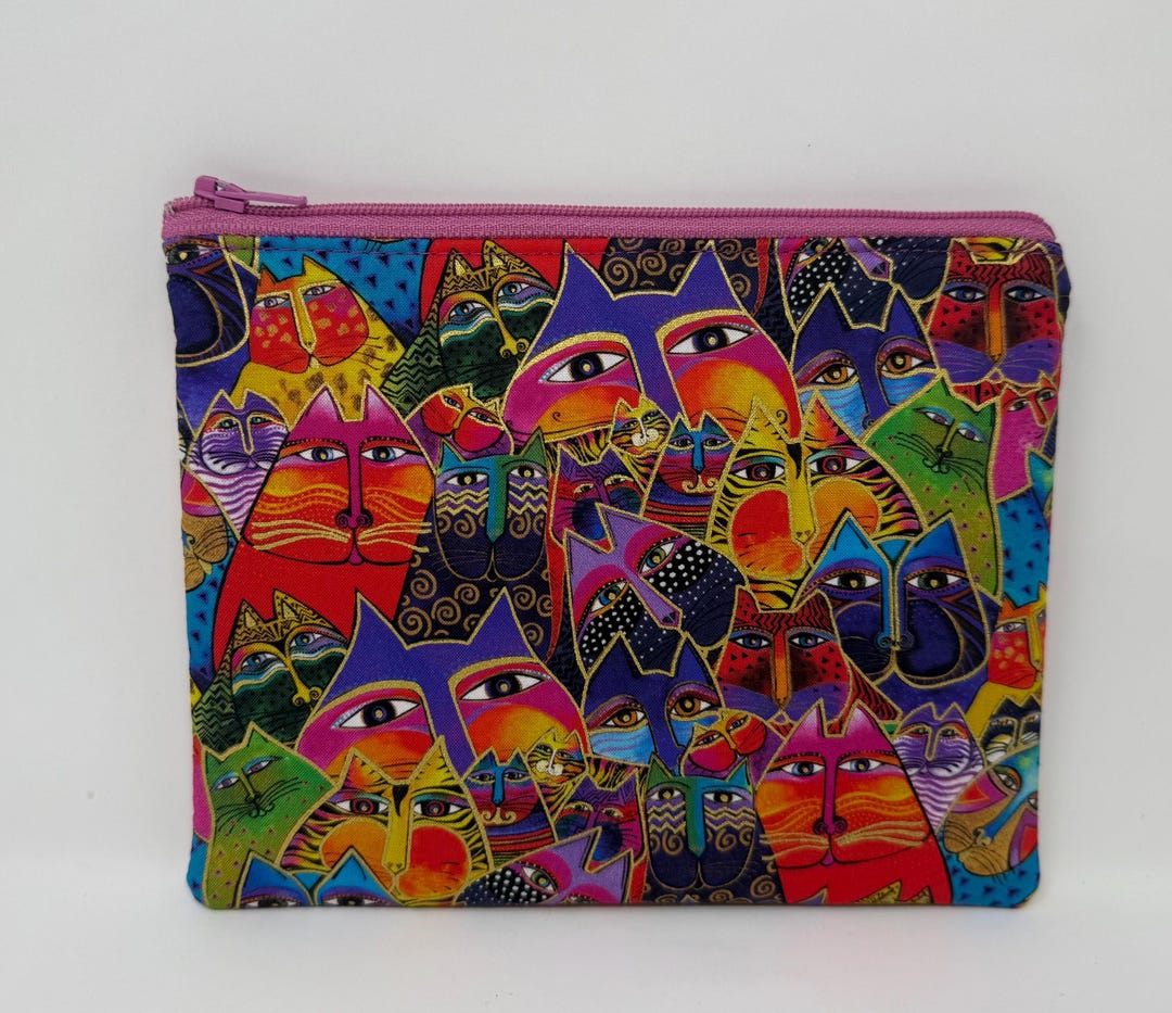 Laurel Burch Cat Toss, Bright Feline, Fantasticats Padded Zipper Pouch ...