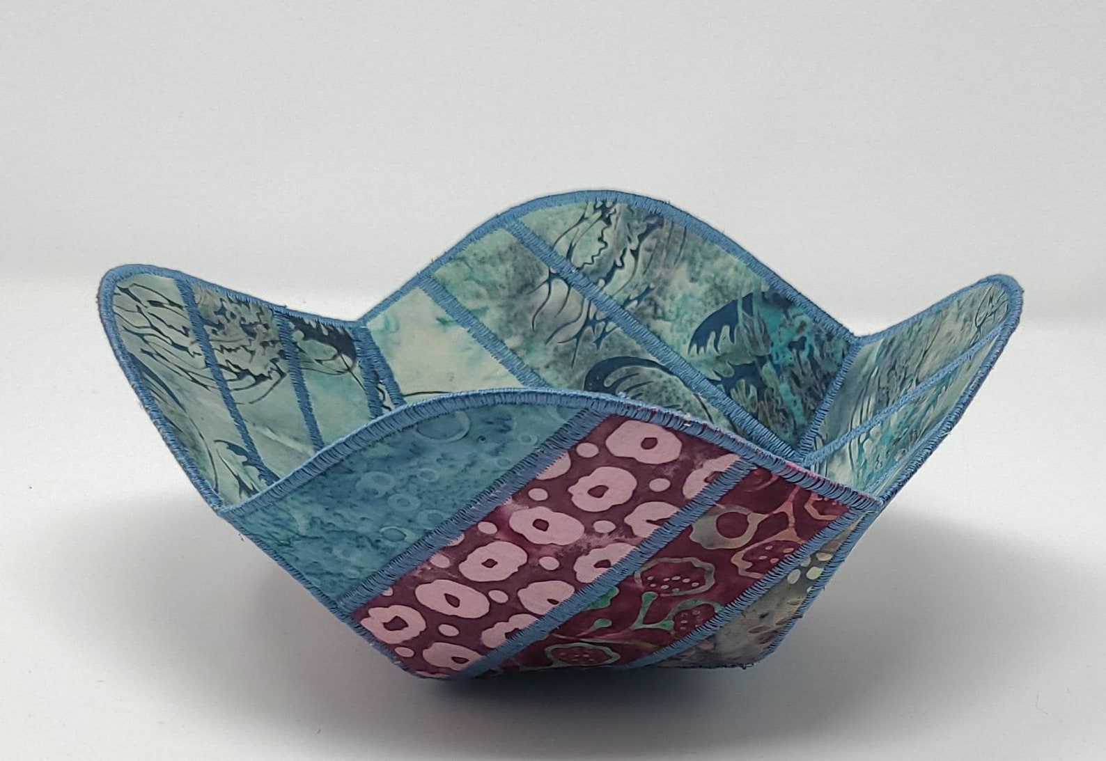 Reversible Fabric Bowl in Natural Colored Batik - Etsy