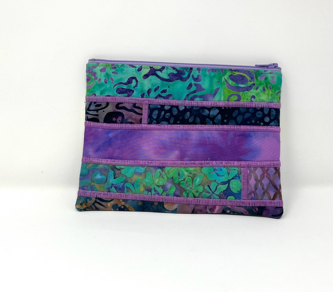 Jewel Toned Batik Padded Zipper Pouch 7 Inch - Etsy