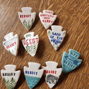 Porcelain Arrowhead Pin - Etsy