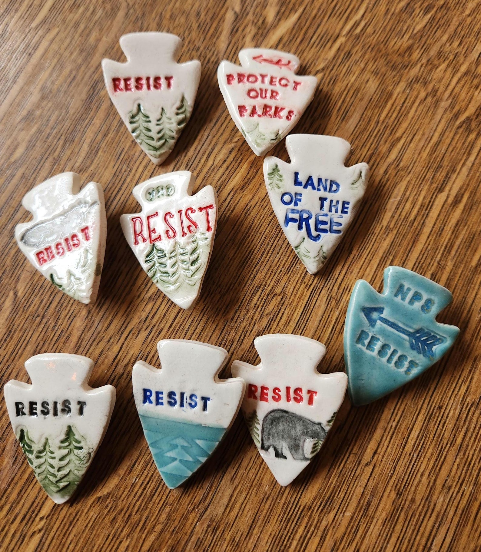 Porcelain Arrowhead Pin - Etsy