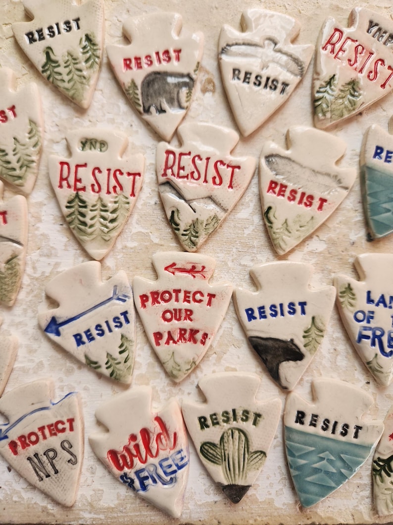 Porcelain Arrowhead Pin - Etsy