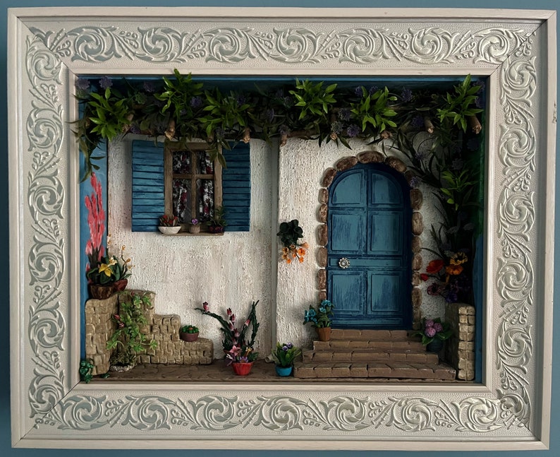 Miniature Shadowbox Door Diorama Balkan Styled Dollhouse Ooak Diorama ...