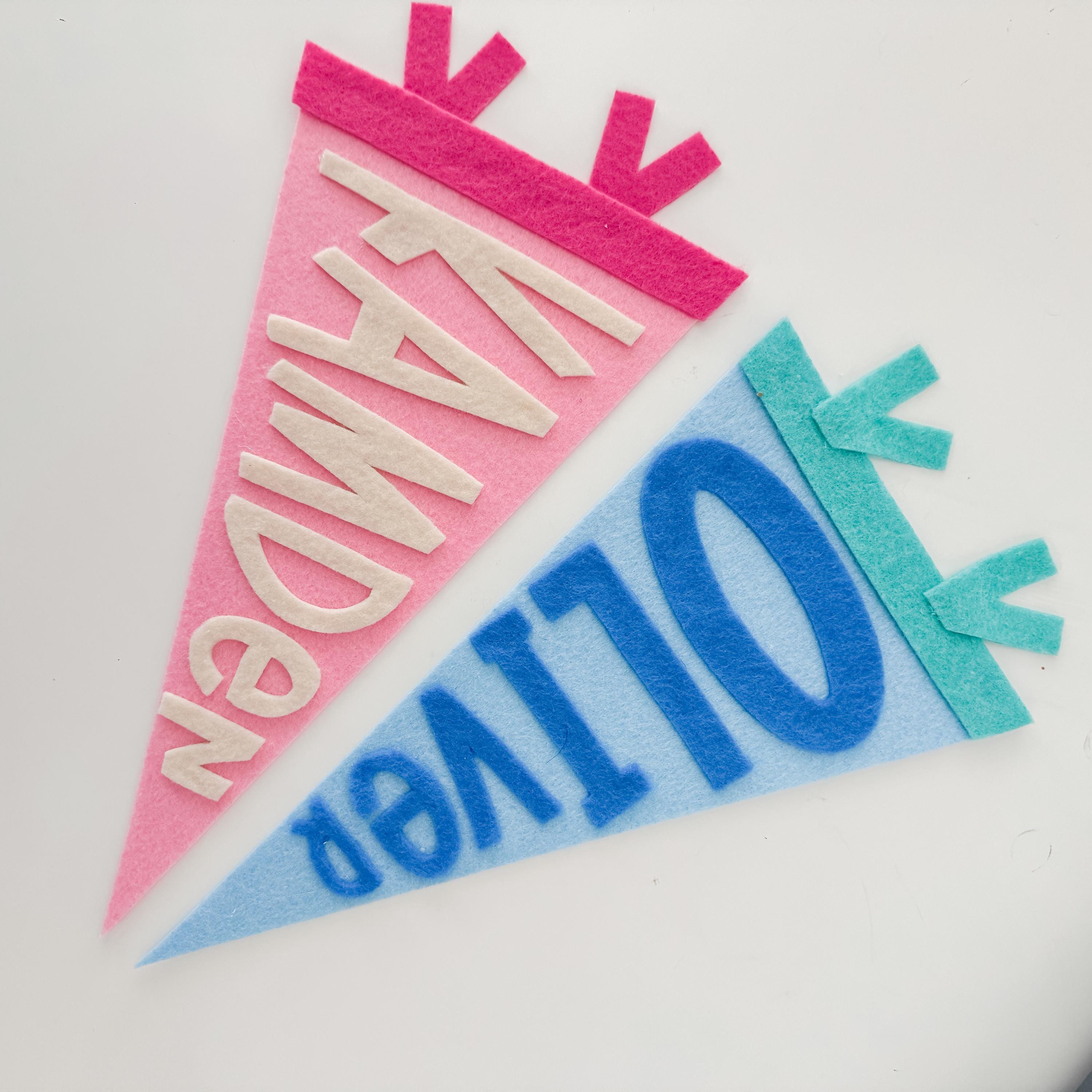 Handmade Felt Custom Name Penant Banner Flag, Boys Room Decor, Boys ...