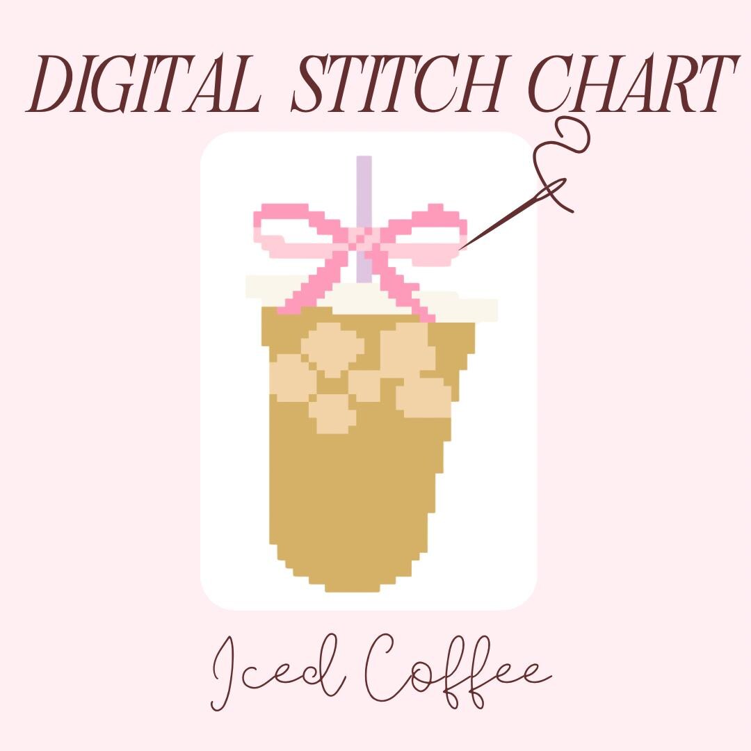Iced Coffee Needlepoint Chart: DIY Cross Stitch Pattern (PDF) - Etsy