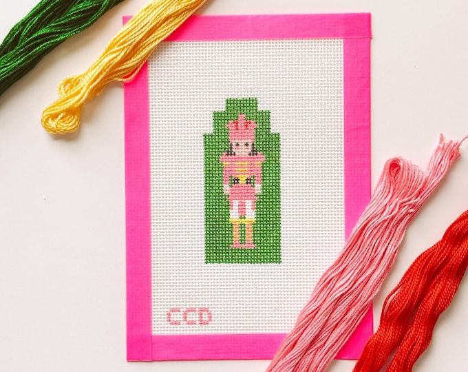 Hand Painted Nutcracker 3” Needepoint Canvas 13 Mesh Christmas Needlepoint Canvas Nutcracker ...