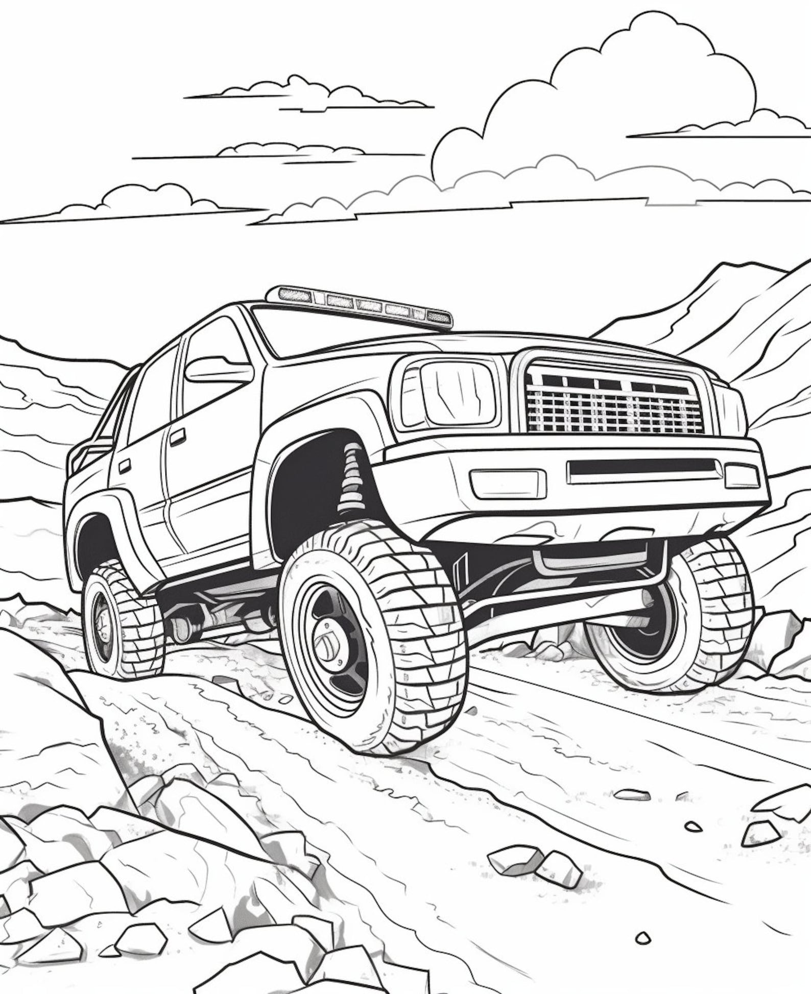390 Coloring Pages | SUV Cars | Coloring Book for Children and Adults ...