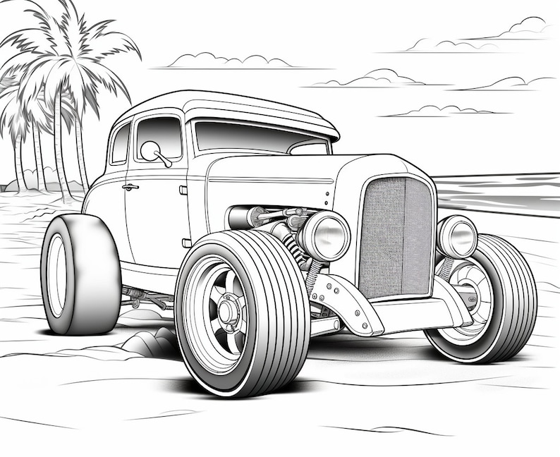 395 Coloring Pages | Hot Rod Cars | Coloring Book for Children and ...