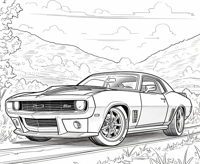 330 Coloring Pages | Muscle Cars | Coloring Book for Children and ...