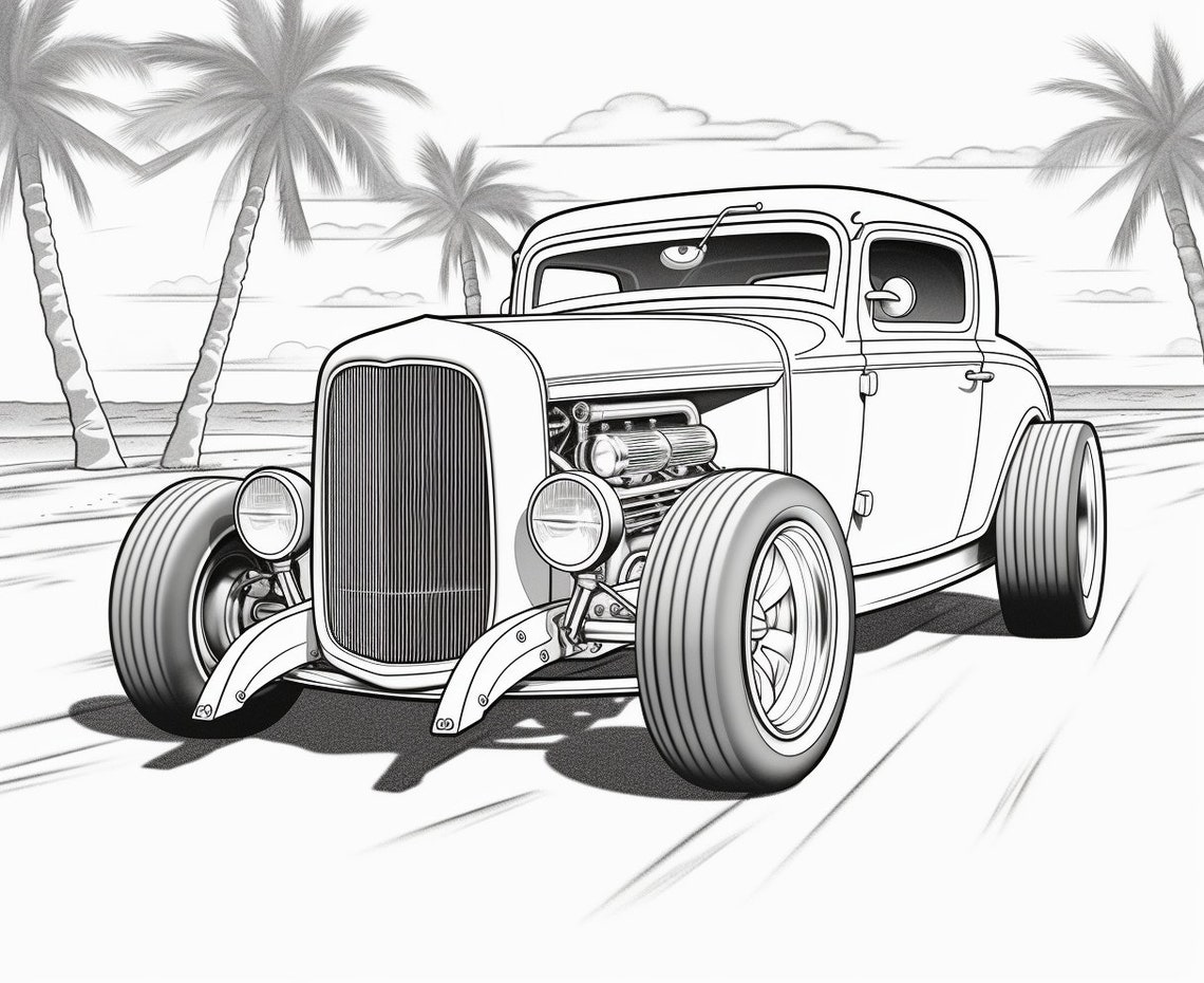 395 Coloring Pages | Hot Rod Cars | Coloring Book for Children and ...
