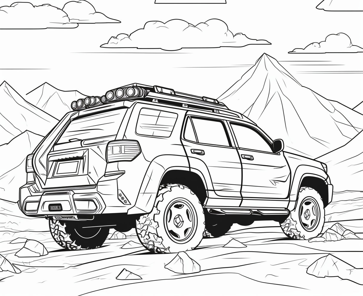 390 Coloring Pages | SUV Cars | Coloring Book for Children and Adults ...