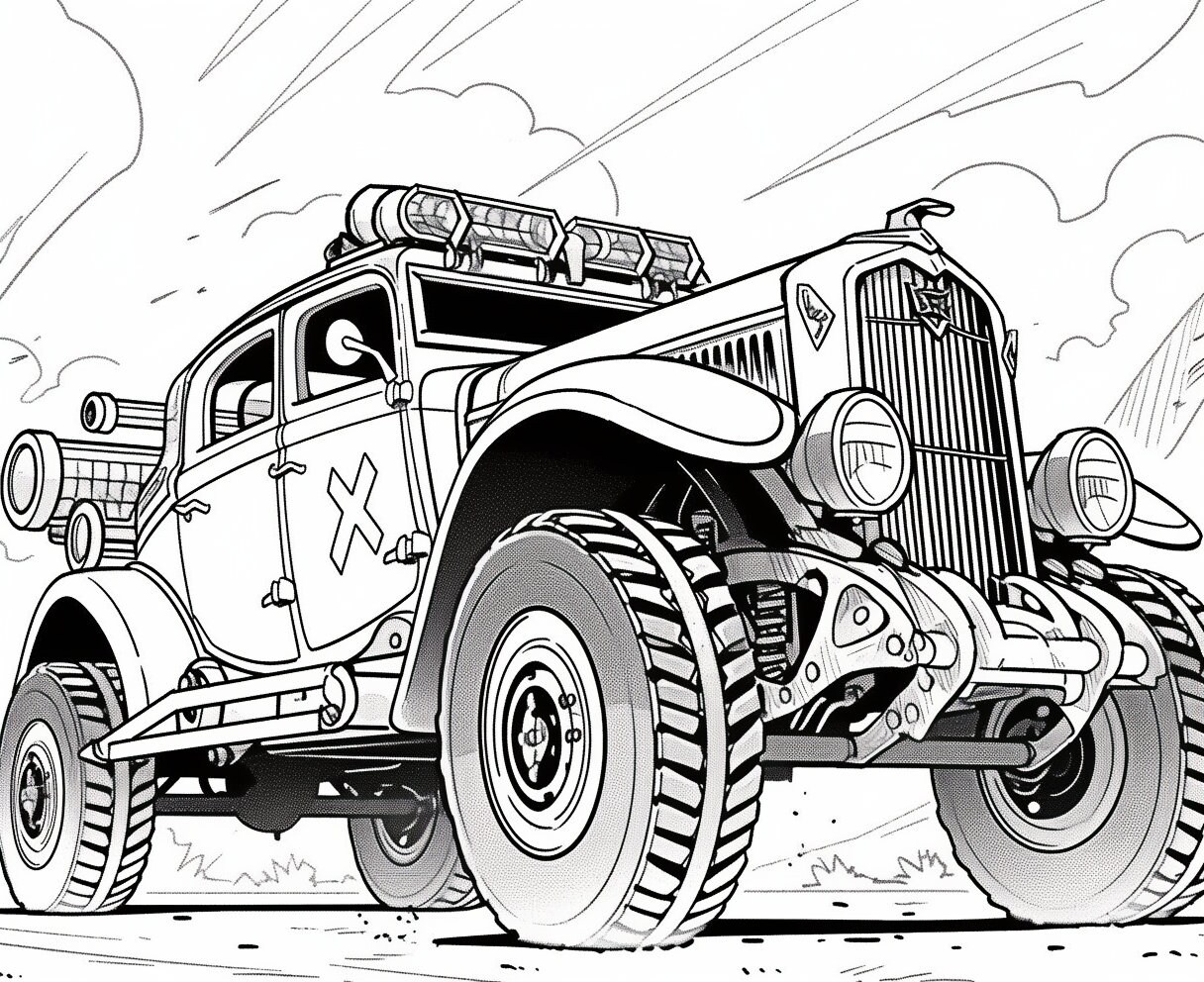 395 Coloring Pages | Hot Rod Cars | Coloring Book for Children and ...