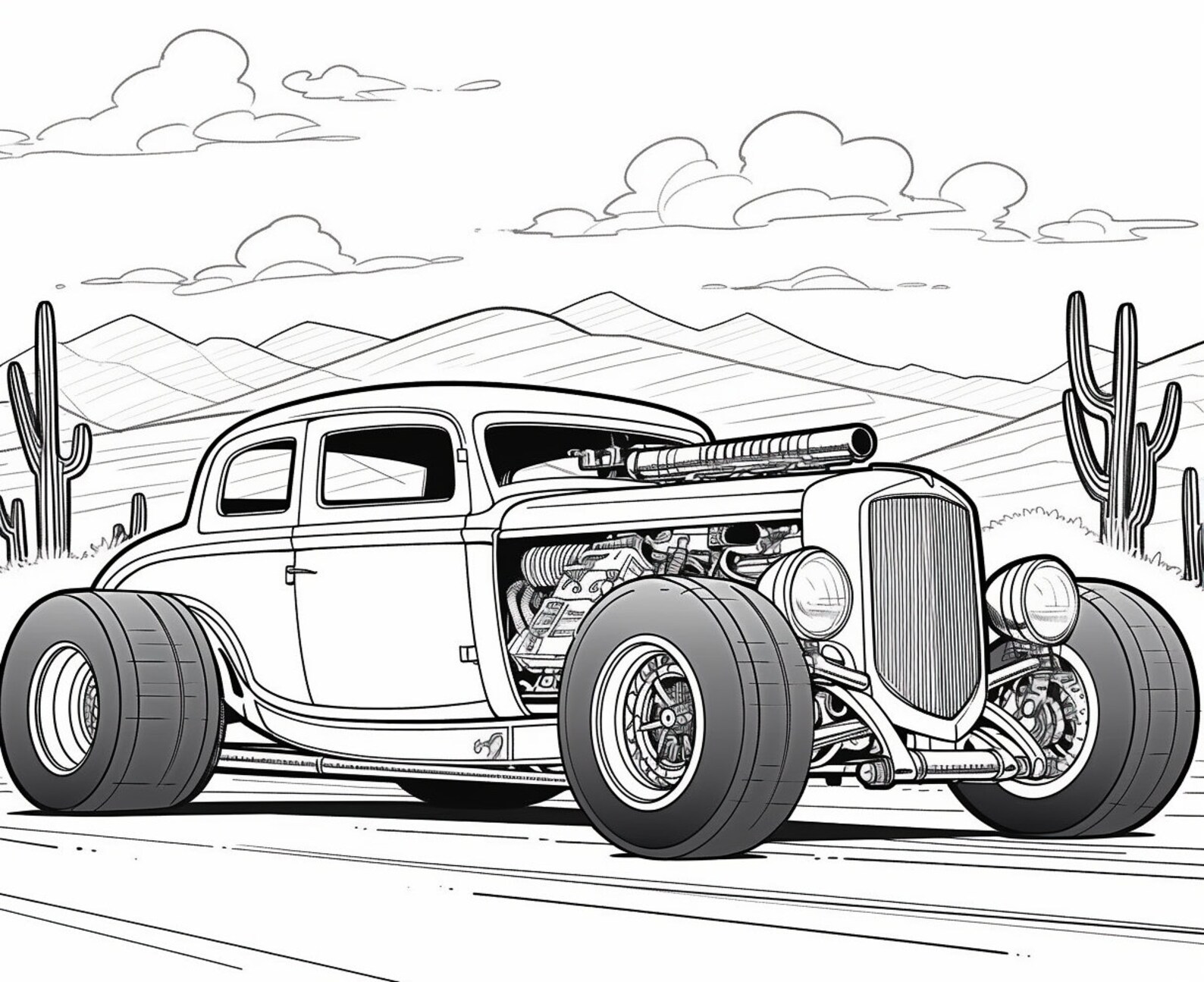 395 Coloring Pages | Hot Rod Cars | Coloring Book for Children and ...