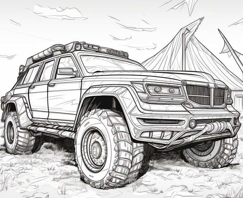 390 Coloring Pages | SUV Cars | Coloring Book for Children and Adults ...