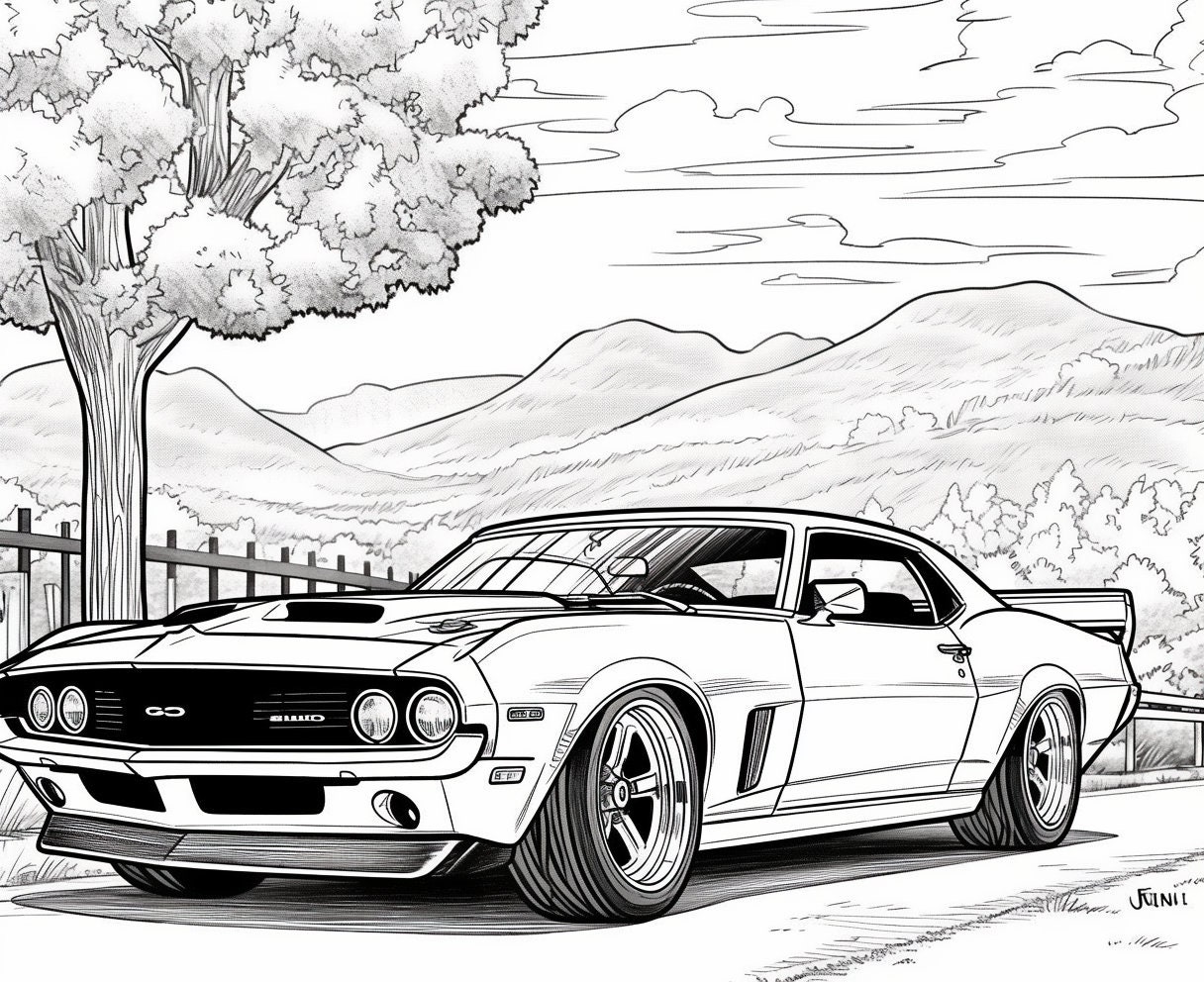330 Coloring Pages | Muscle Cars | Coloring Book for Children and ...