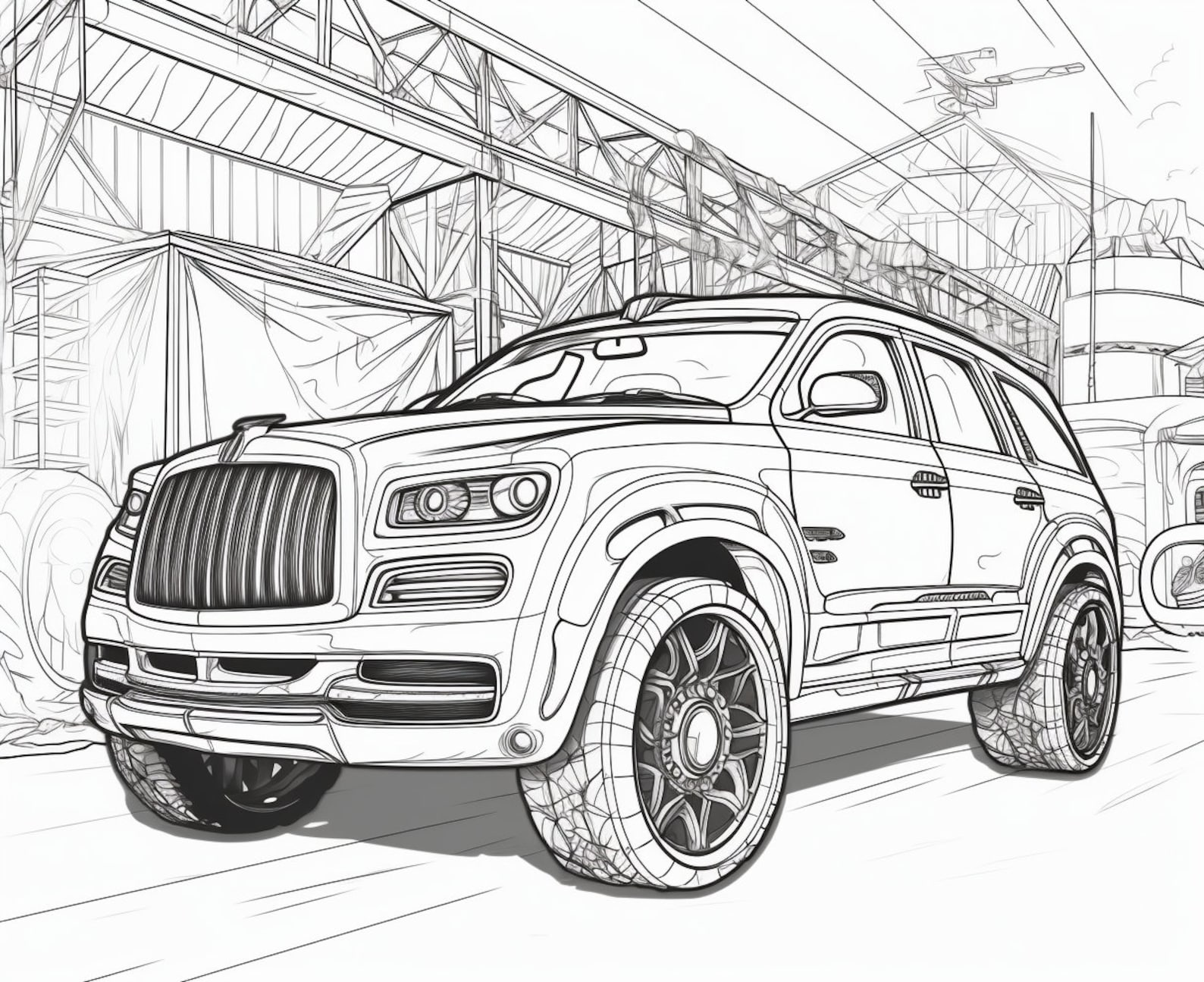 390 Coloring Pages | SUV Cars | Coloring Book for Children and Adults ...