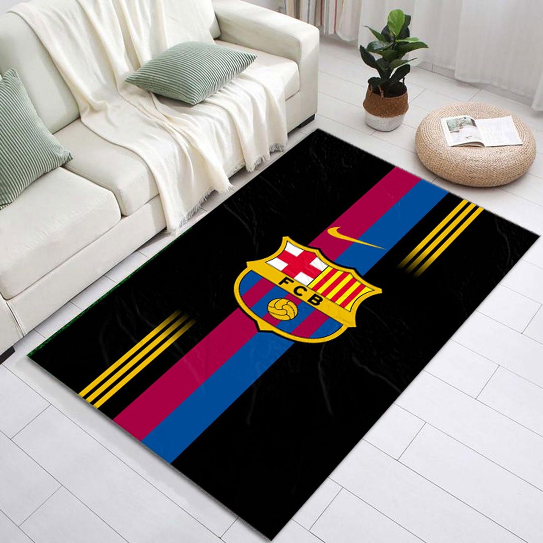 FC Barcelona Rug Modern FC Barcelona Rug La Liga Rug Football Themed ...