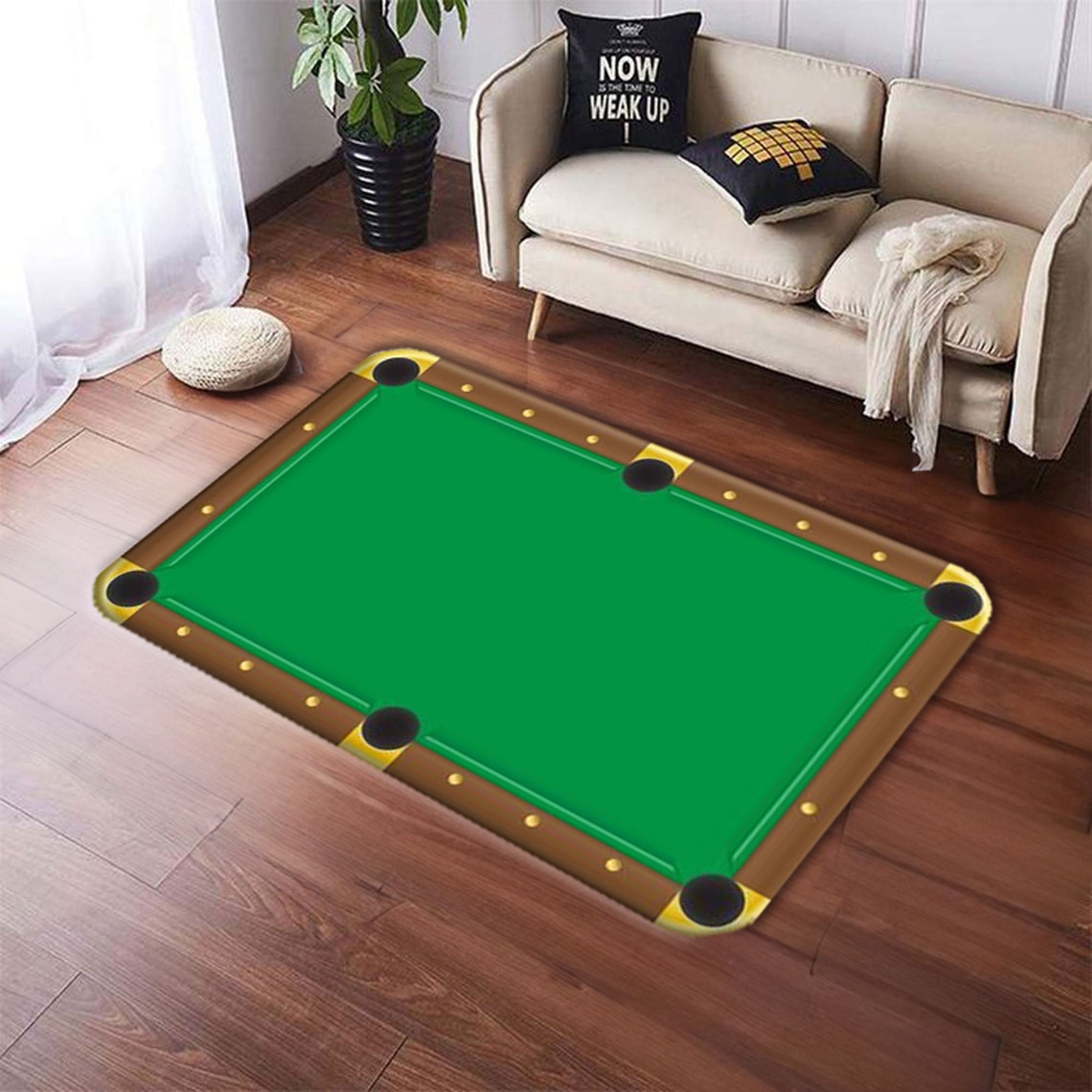 Billiards Table, Good Vibe Rug, Art Room Decor ...