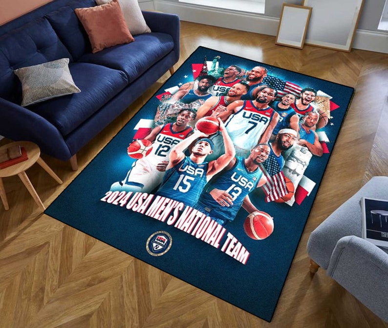USA Men's National Team Rug,2024 Paris Olympics Baketball Rug, NBA Rug ...