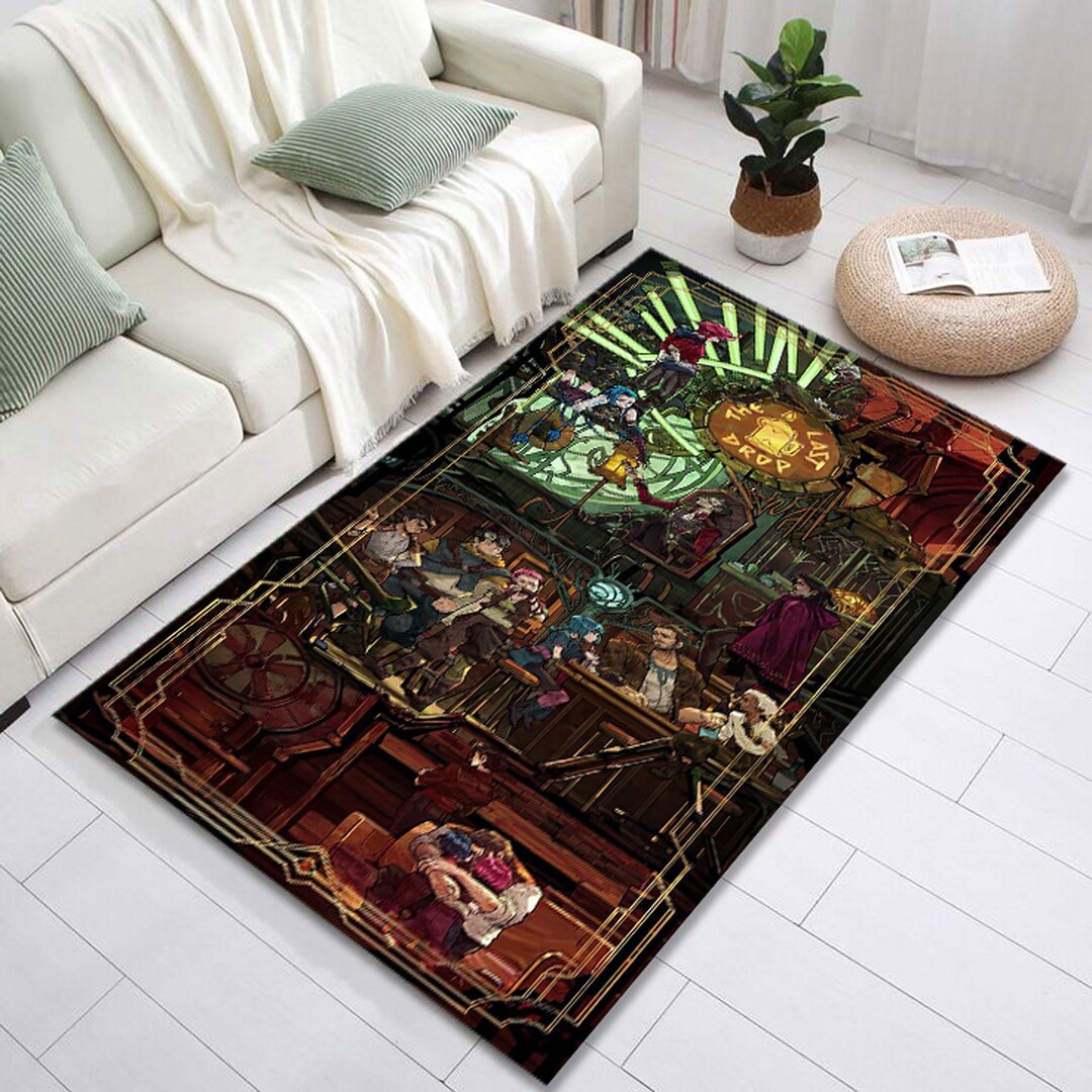 League of Legends Arcane Rug LOL Decor Vi and Jinx Decor Gaming Rug A ...