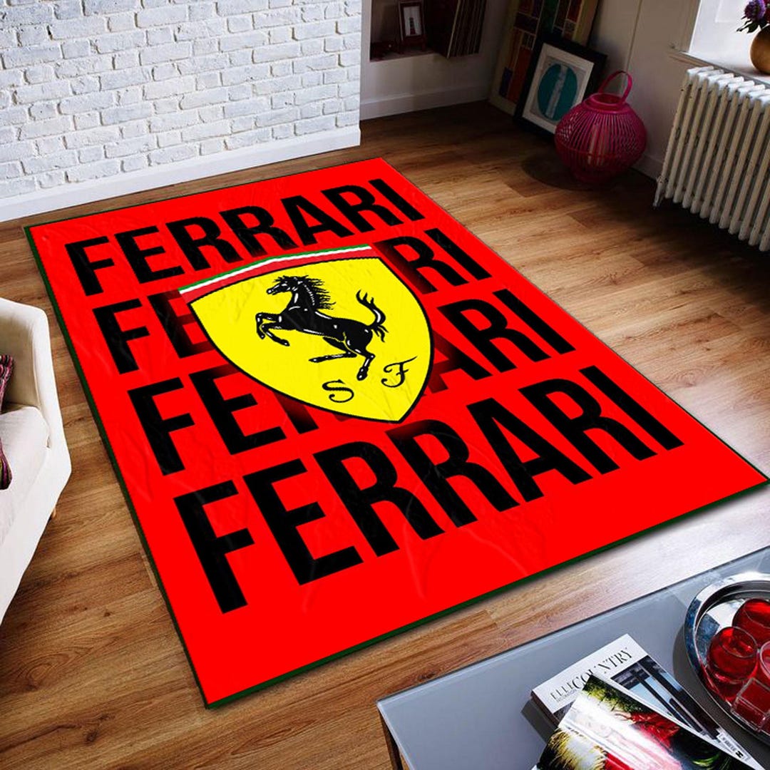 Racing Track F1 Car Rug - Washable and Durable Printed Design - Ideal ...