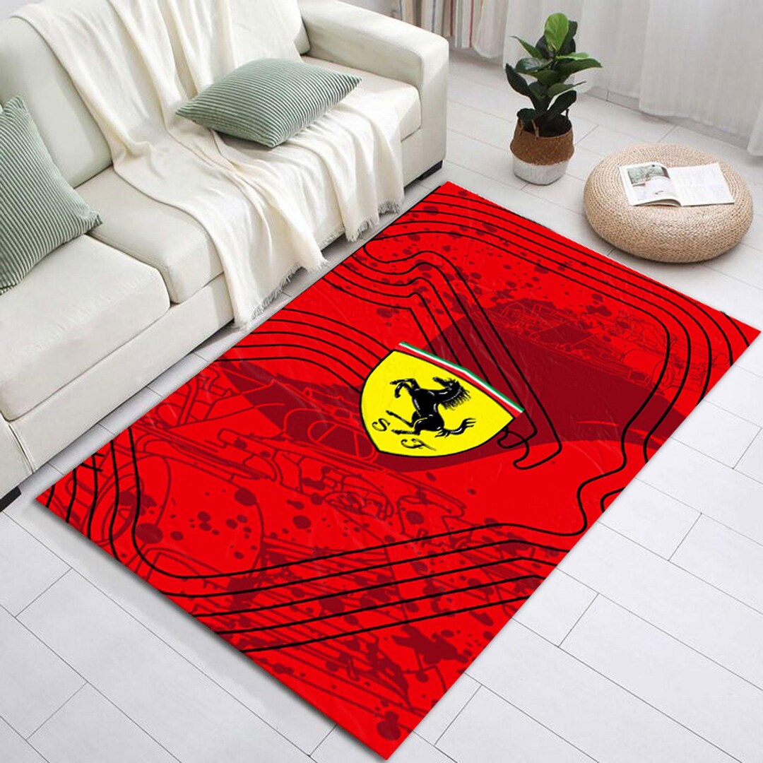 Racing Track F1 Car Rug - Washable and Durable Printed Design - Ideal ...