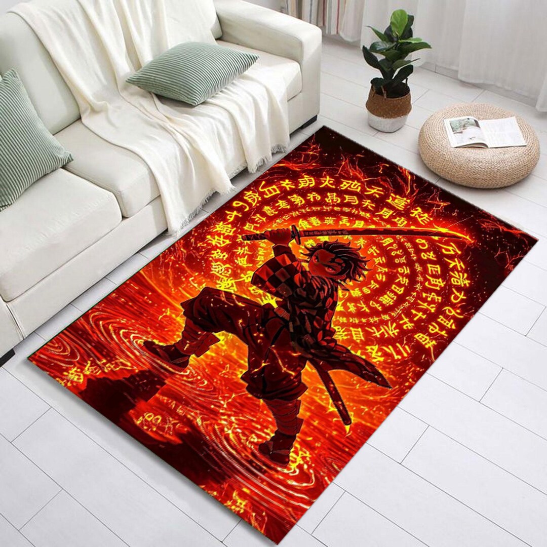 Anime Demon Slayer Rug Tanjiro and Nezuko Rug Vibrant Floor Decor for ...