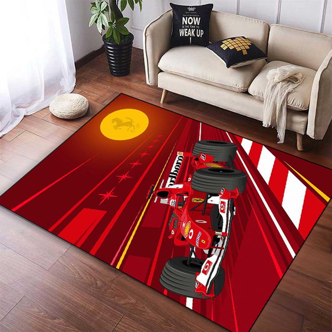 Michael Schumacher Ferrari Racing Car Rug, Ferrari F1 Racing Car Rug ...