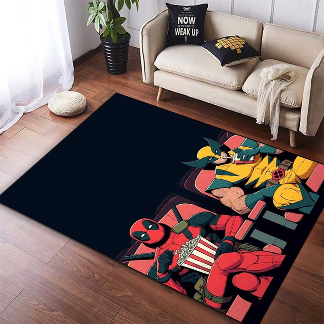 Deadpool & Wolverine Movie Night Rug, Marvel Comics Rug, Movie Night ...