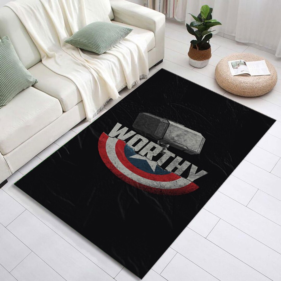 Captain America Rug Super Hero Decor, Marvel Comics Rug, Premium Hero ...