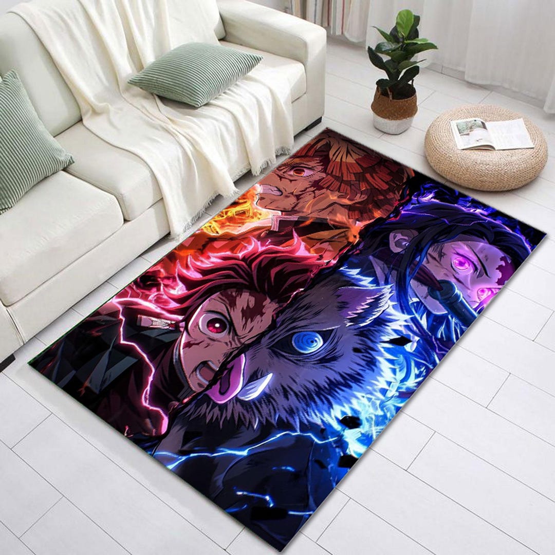 Anime Demon Slayer Rug Tanjiro and Nezuko Rug Vibrant Floor Decor for ...